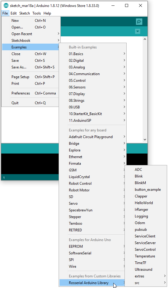 Rosserialarduinotutorialsarduino Ide Setup Ros Wiki